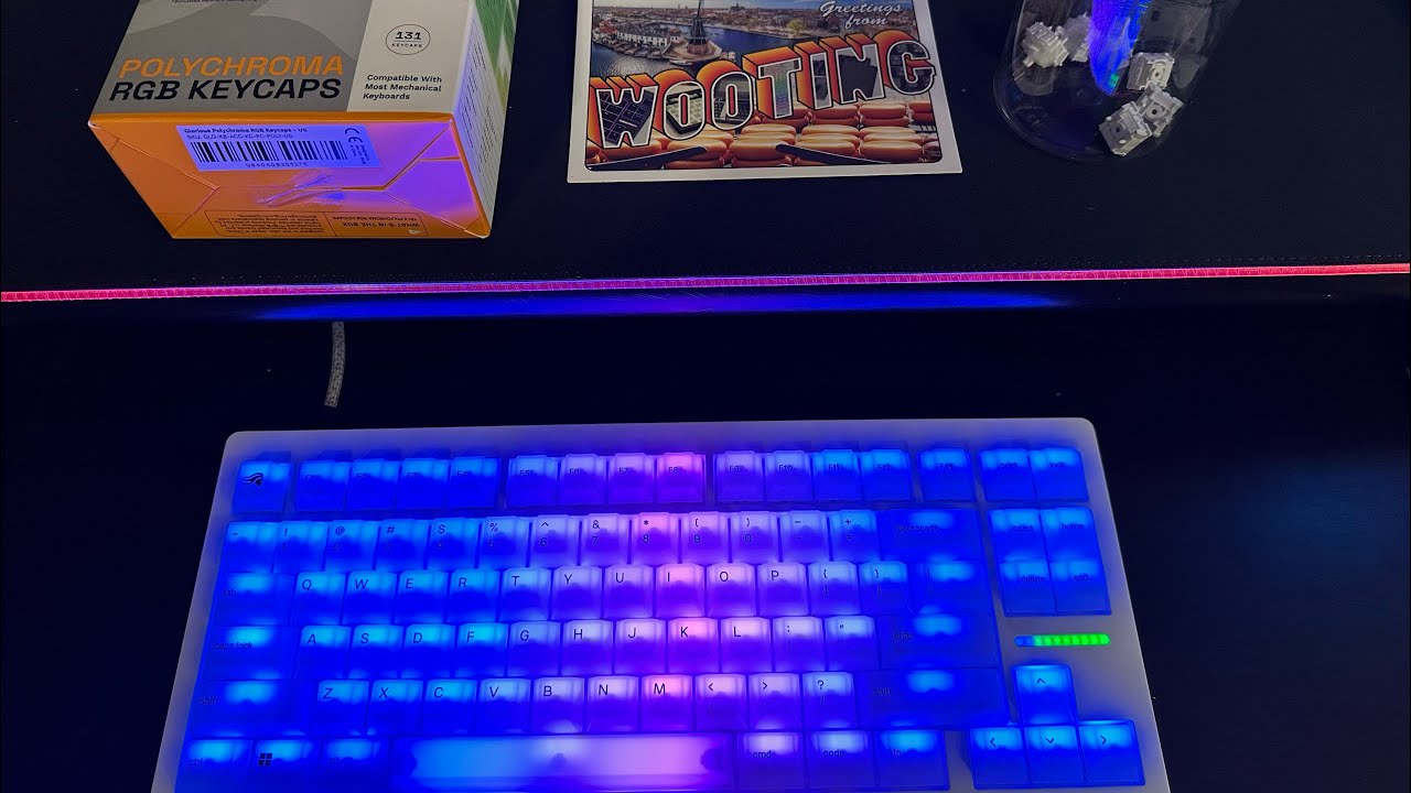 Wooting 80HE White Zinc, Glorious Polychroma RGB keycaps, Geon Raw HE ...