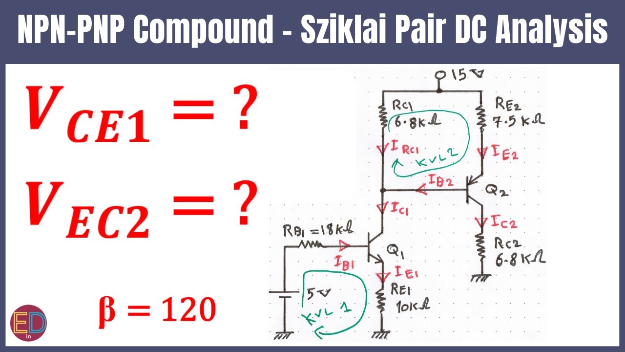 Sziklai Pair DC Analysis, Complementary Feedback Pair, sziklai transistor pair - YouTube