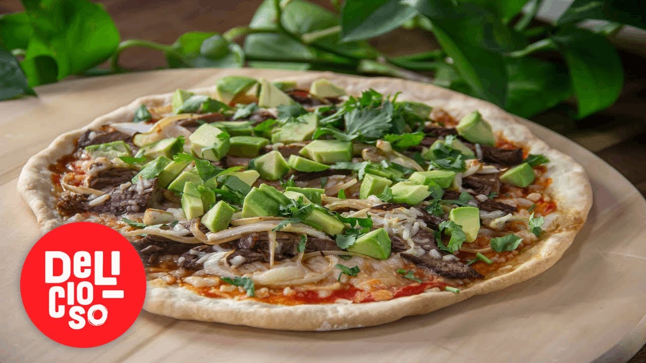 Pizza de carne asada | Delicioso - YouTube