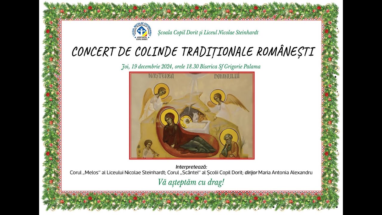 Concert de colinde tradiționale românești - Corul Melos, Liceul Nicolae ...