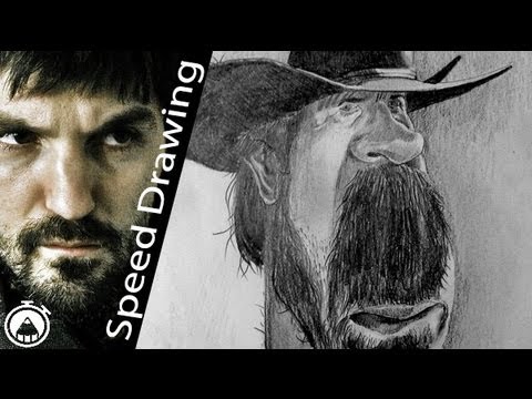 Chuck Norris CARICATURE - amazing speed drawing - YouTube