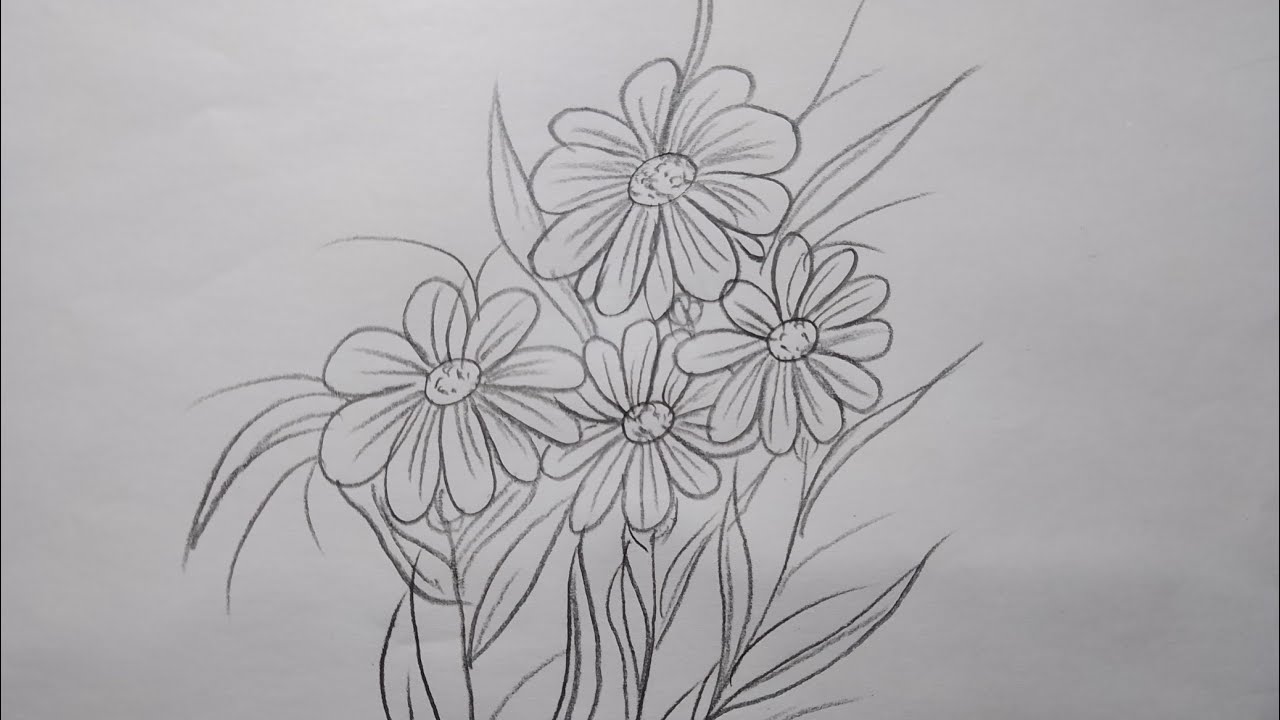 Very easy and beautiful flower drawing | How to draw simple flower with ...