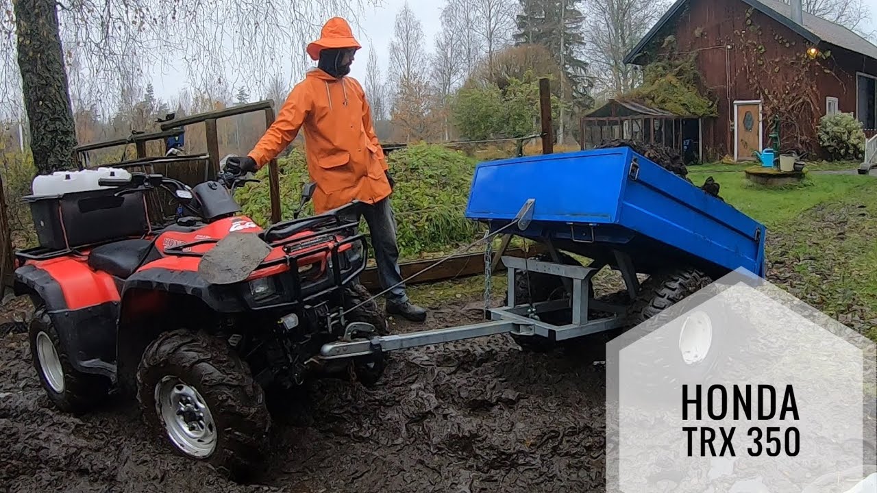 Honda TRX 350 Rancher, lerig hage / muddy pasture. - YouTube