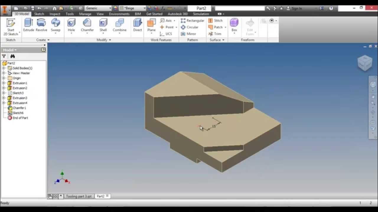 Autodesk Inventor Exercise Shape Part 7 - YouTube