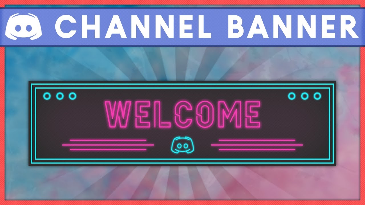 NEON DESIGN | DISCORD CHANNEL BANNER PHOTOSHOP TUTORIAL TEMPLATE - YouTube