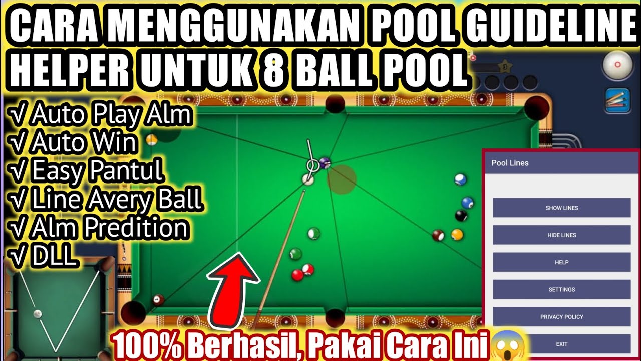 Cara Menggunakan Pool Guideline Helper || Main 8 Ball Pool Pakai Pool ...