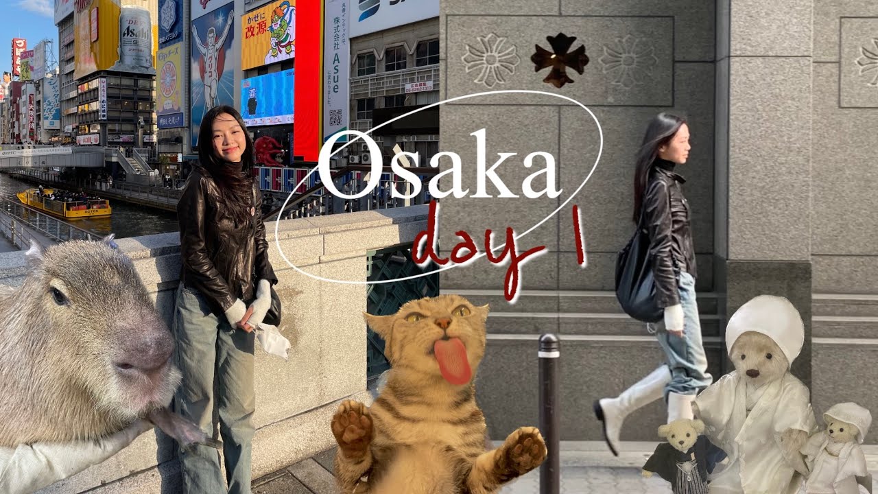 🇯🇵 VLOG07 | Osaka Day 1, Animal Cafe, Shopping, Eating (Capybaras ...