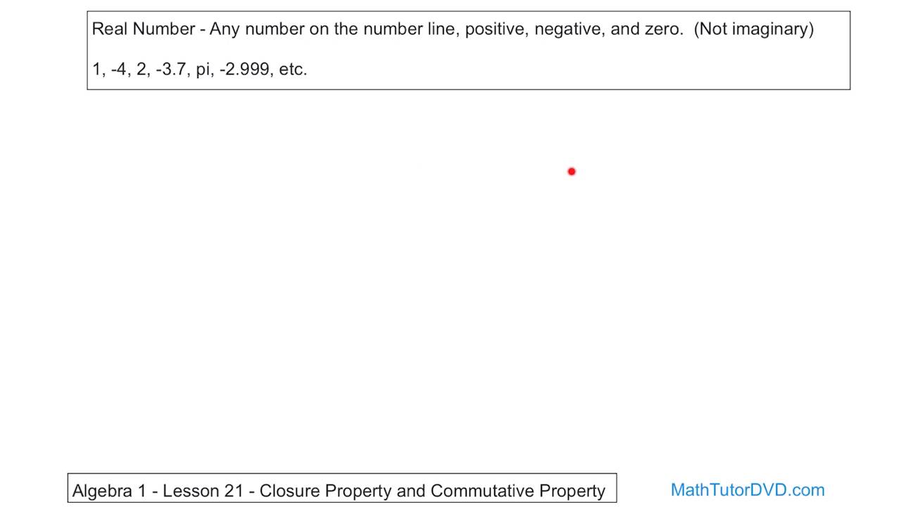 Algebra 1 Unit 1 Lesson 21 Closure Property And Commutative Property ...
