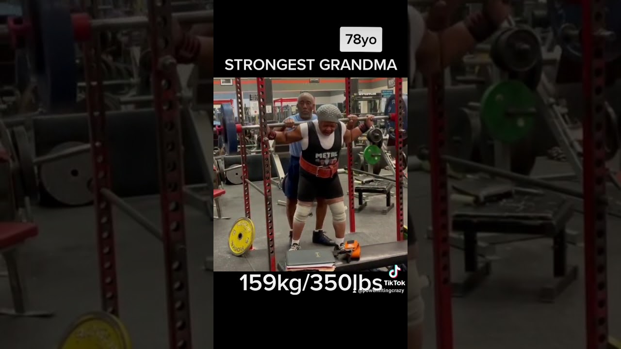 Strongest Grandma! 78yo squats 159kg/350lbs (Nora Langdon) - YouTube