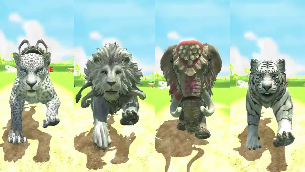 Wild Forest Animals Race | Lion, Tiger, Elephant, Snow Leopard - YouTube