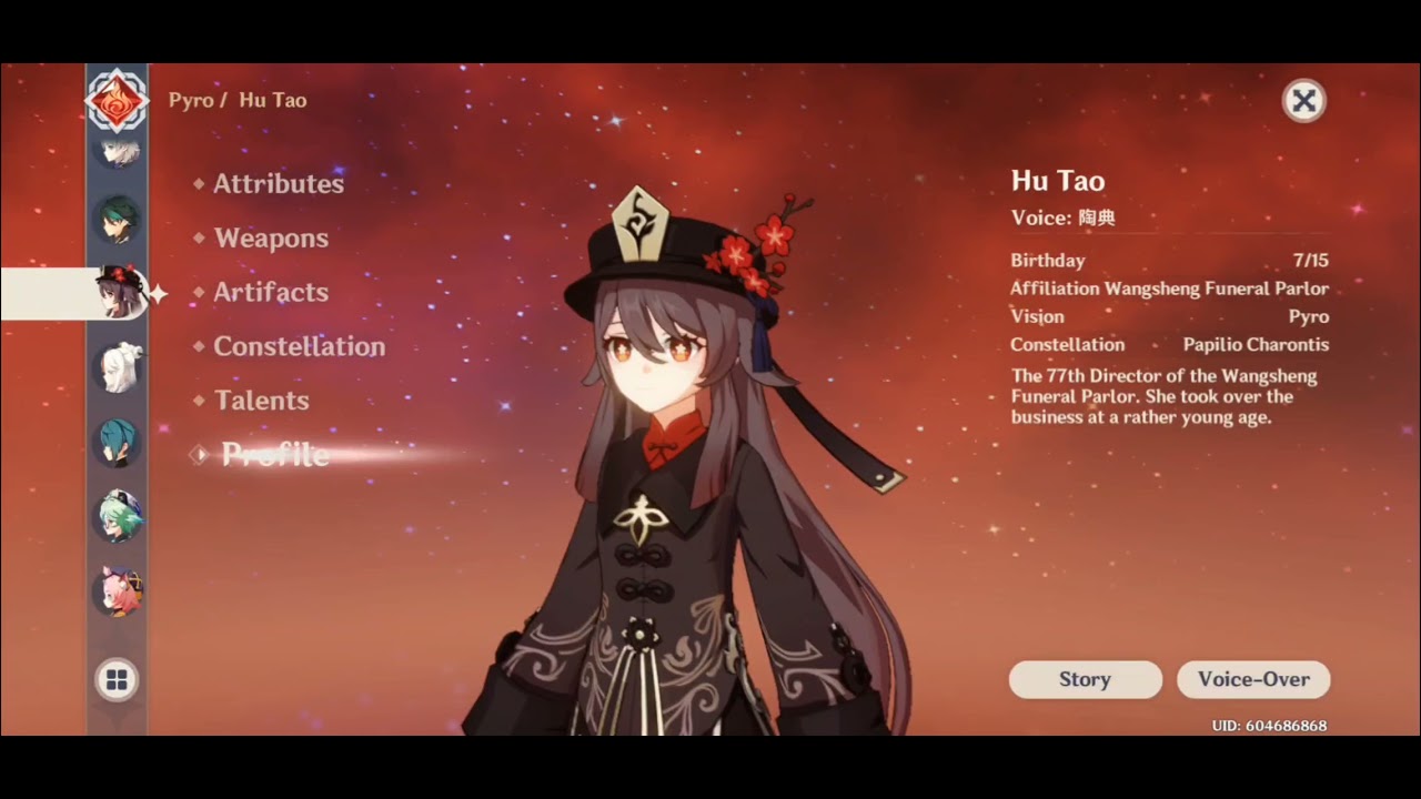 [Genshin Impact] Hu Tao Voice lines (Chinese) + Story - YouTube