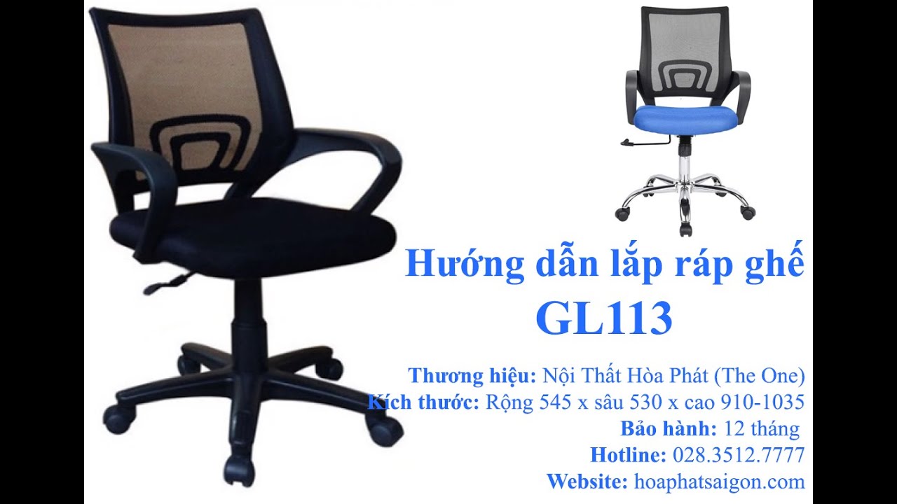 Video hướng dẫn tự ráp ghế lưới GL113 Hòa Phát tại nhà đơn giản - YouTube