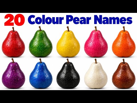 20 रंग - बिरंगी नाशपातियों के नाम | Colour Pear Names In Hindi & English | Kids Colour & Fruit Learn