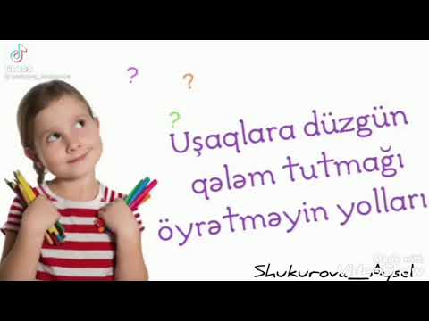 Məktəbə hazırlıq , beş yaşlılarda  yazı qaydaları.  İlkin yazı bacarıqları . Qələm tutmağı öyrənək .
