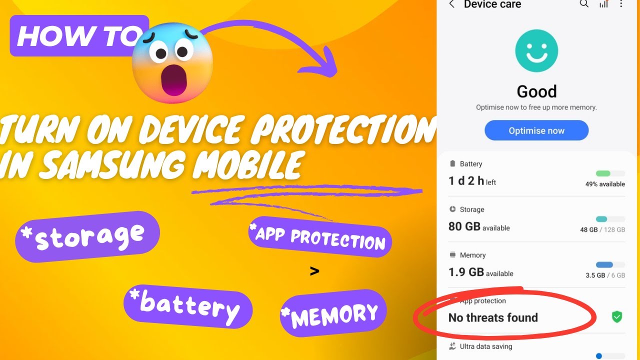 Turn on device protection in Samsung mobile - YouTube