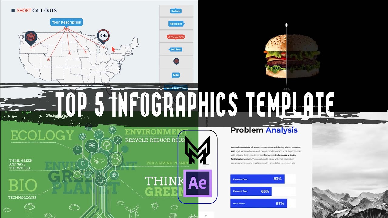 TOP 5 INFOGRAPHICS TEMPLATE FREE AFTER EFFECTS 2019 - YouTube