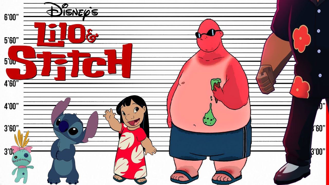 Lilo & Stitch Size Comparison | Character Heights - YouTube