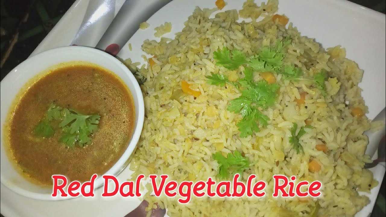 Red Dal Vegetable Rice l Masoor Dal Biryani l Red Dal Kichidi ...