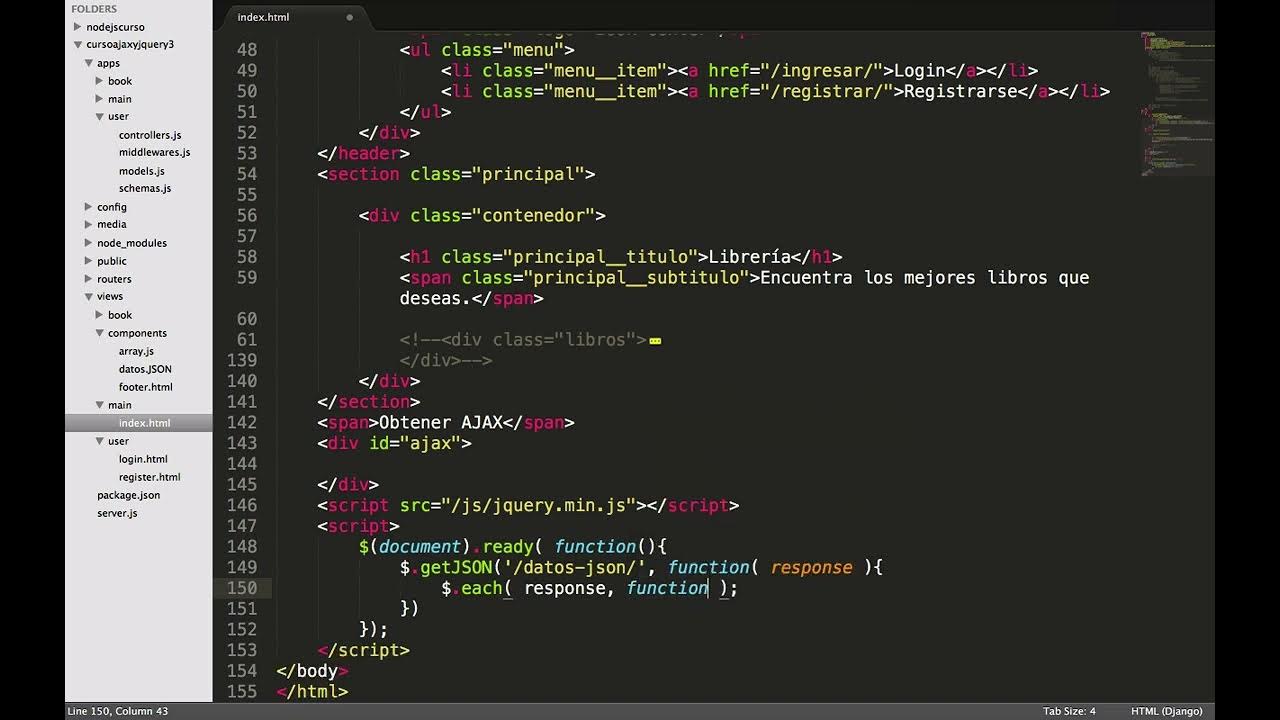 18.- Interacción con datos JSON - Curso de AJAX con jQuery - YouTube