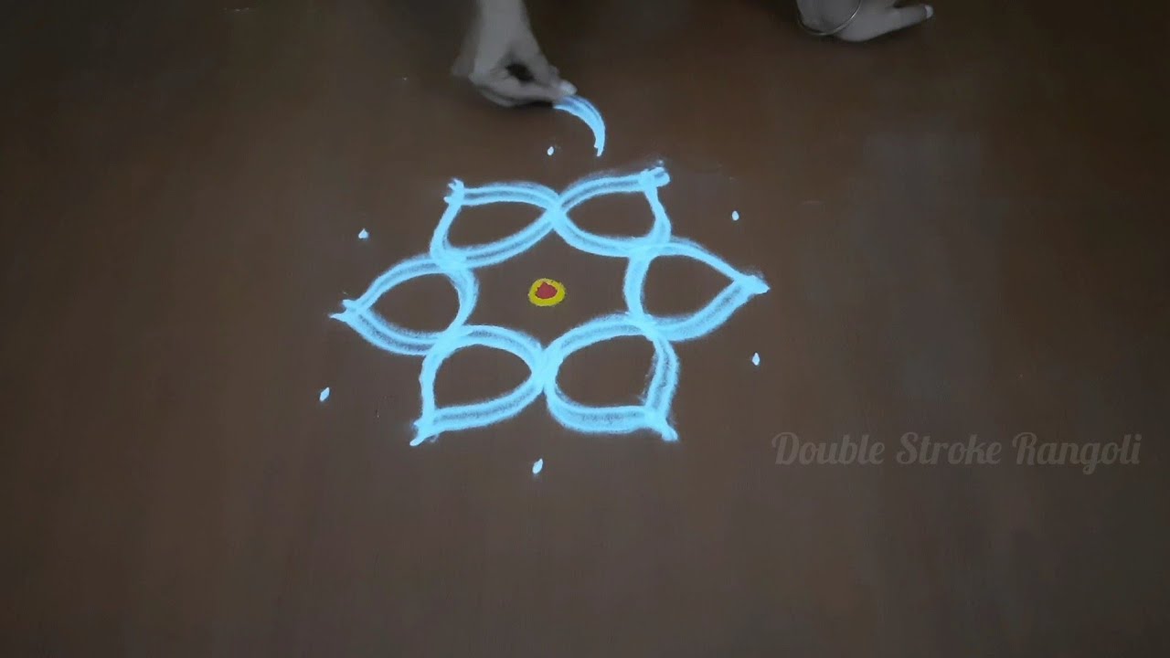 karthigai deepam flower kolam/easy muggulu/double line rangoli ...