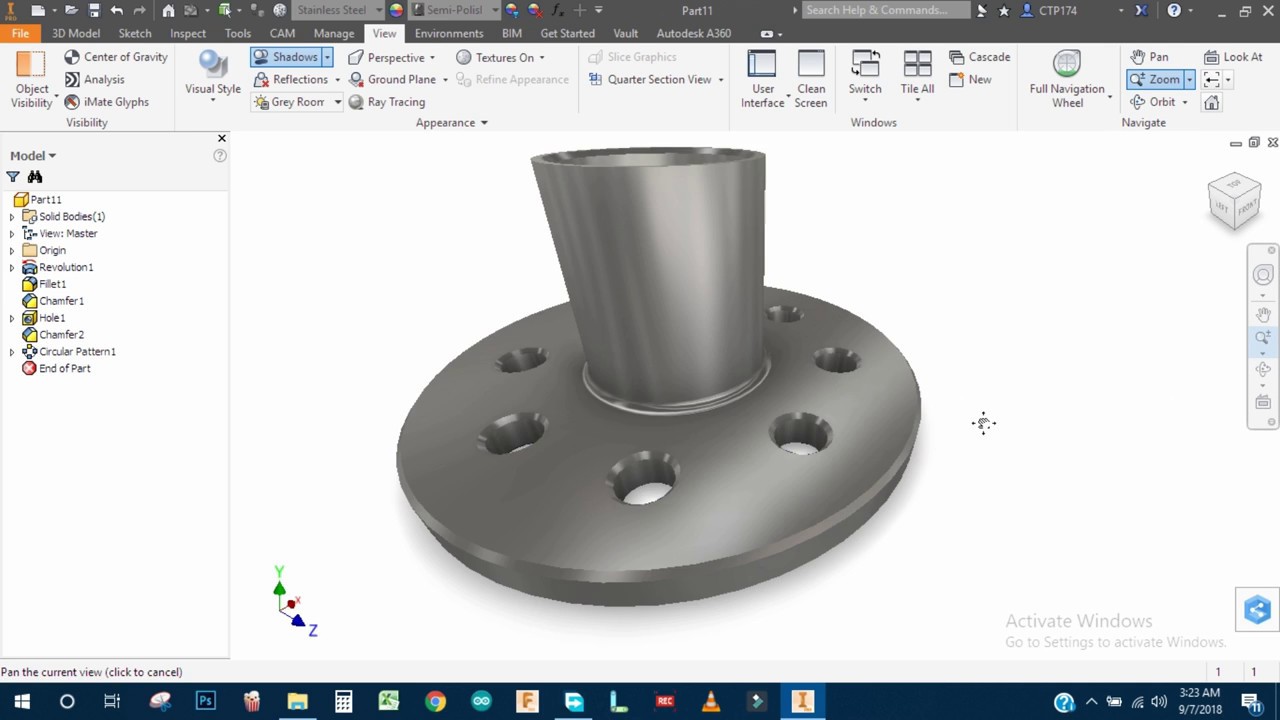 Autodesk Inventor beginner tutorial | Flange Tutorial - YouTube