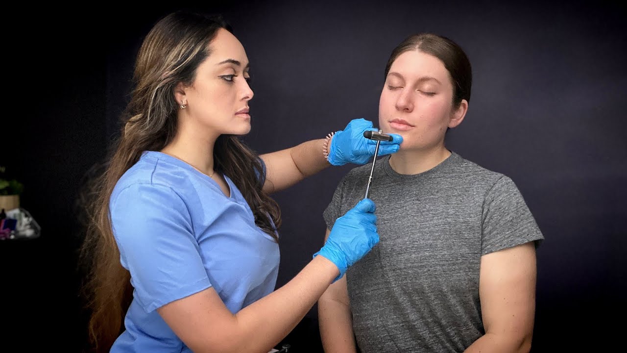 ASMR Cranial Nerve Exam & Reflex Hammer Neurological Assessment ...