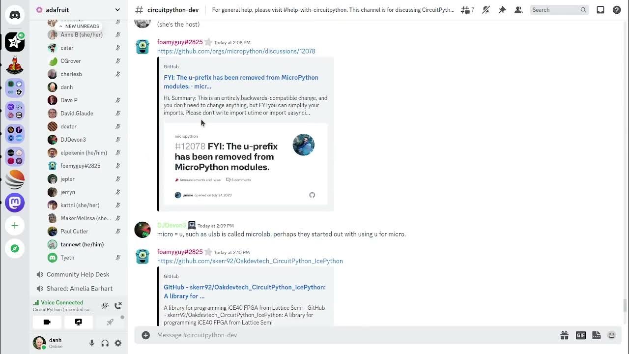 CircuitPython Weekly Meeting for August 7, 2023 @circuitpython #circuitpython #adafruit - YouTube