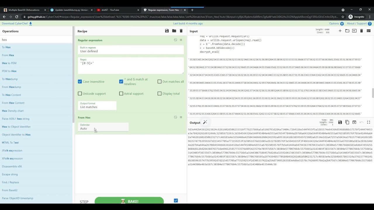 CyberChef BASE85 Decoding - YouTube