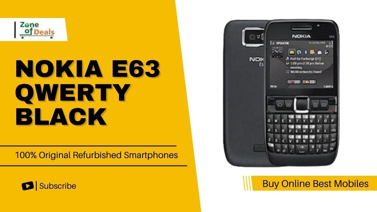 BUY!! Nokia E63 Qwerty Keypad Phone Refurbished Black - ZoneofDeals - YouTube