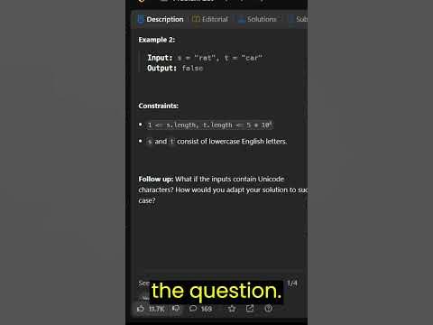 Amazon Interview Questions - Valid Anagram - #Leetcode242 - #Hashmap ...