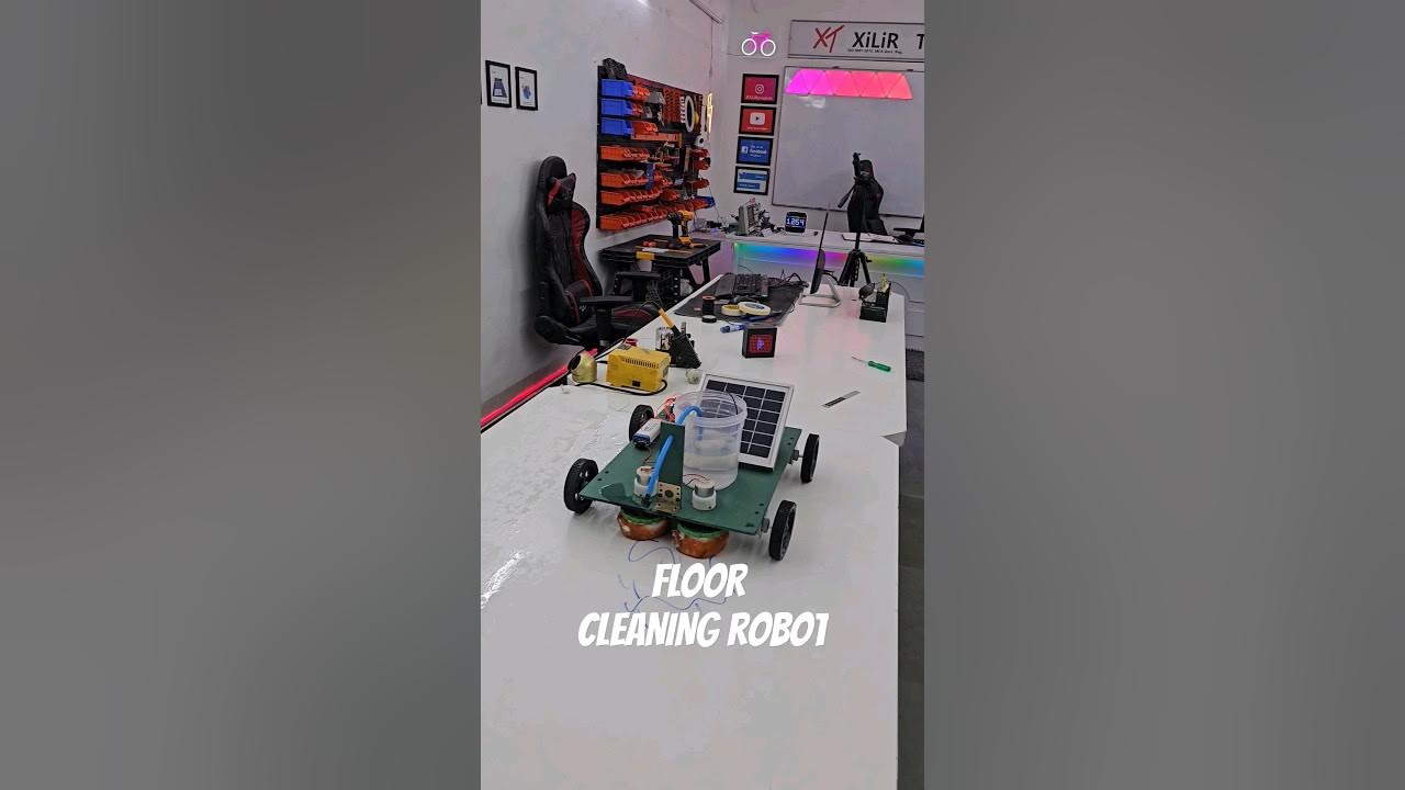 Floor Cleaning Robot using Arduino with Mopping, drying , sprinkler #project #robotics - YouTube