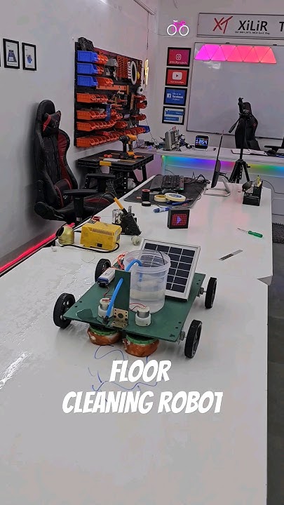 🧹Floor Cleaning Robot using Arduino with Mopping, drying , sprinkler #project #robotics - YouTube