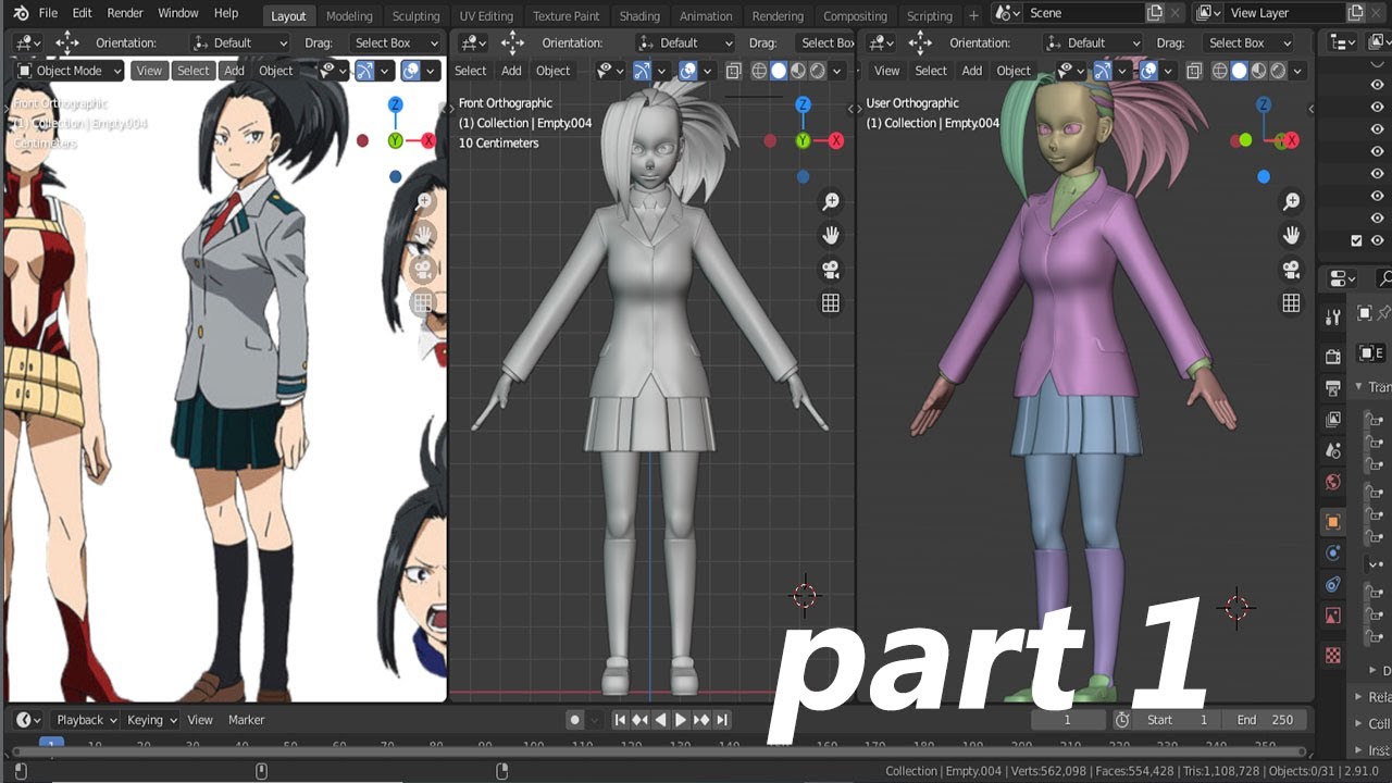 Blender 2.91: My Hero Academia Yaoyoruzu Part 1 - YouTube