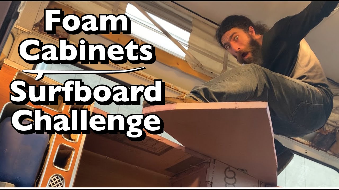 Prototype Foam Cabinets Part 3 - Surfboard Countertop Challenge - YouTube