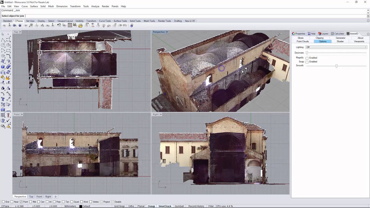 Arena4D for Rhino, Tutorial 9 - Smooth Point Cloud Movement - YouTube