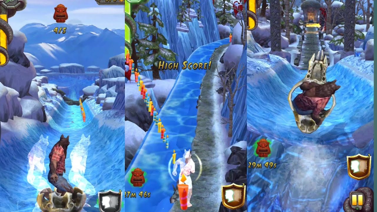 Temple run 2 gameplay with wolf 🐺🐺 runer in Frozen map with New High ...