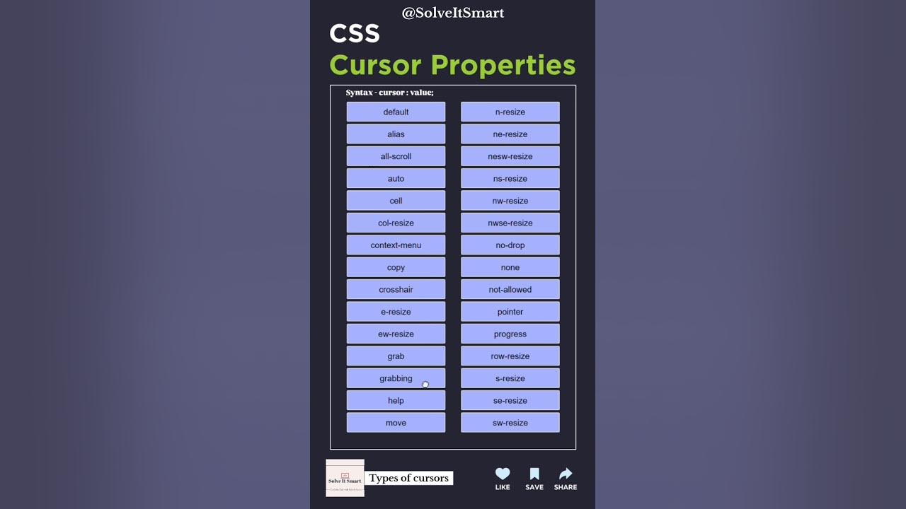 🔥CSS Cursor Properties || Solve It Smart - YouTube