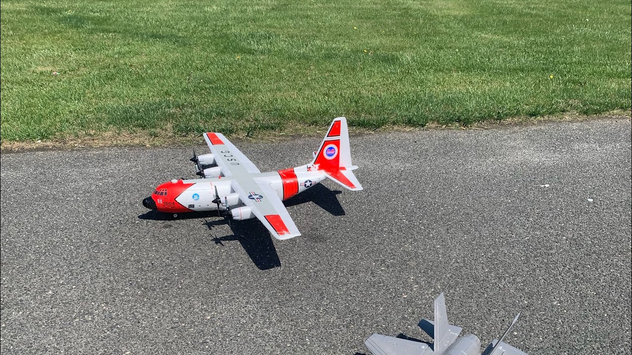 C170 coast guard cargo rc plane,paratrooper drop. - YouTube
