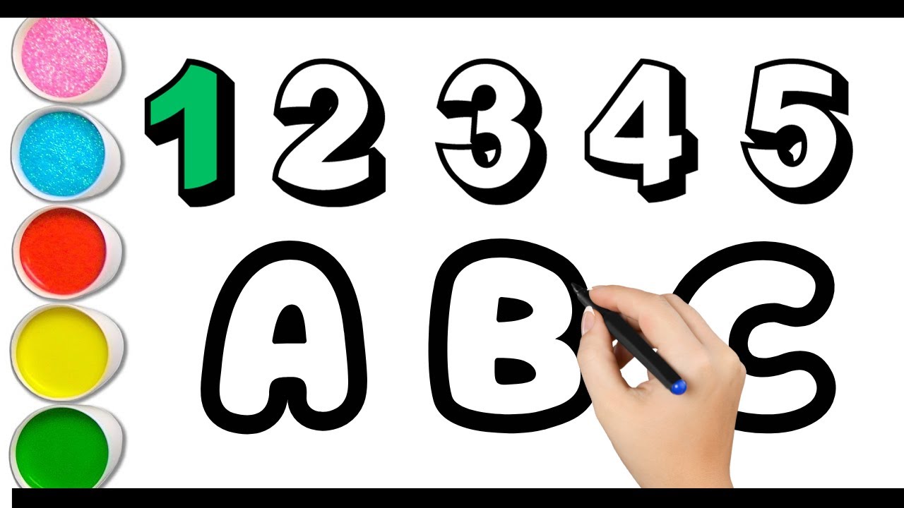 123-ABC Drawing, Painting and Coloring for Kids, Toddlers | Learn How ...