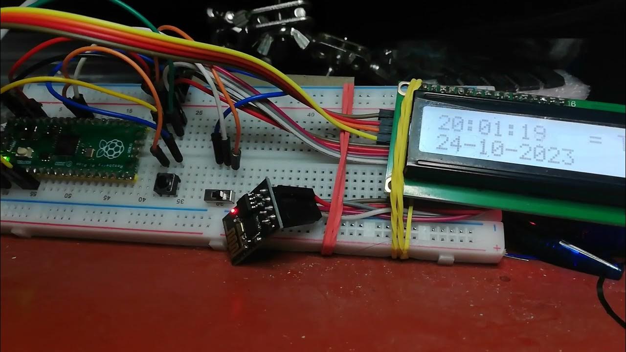 NTP clock with weatherstation (RP2040 and ESP8266-01) on i2c LCD1602 display - YouTube