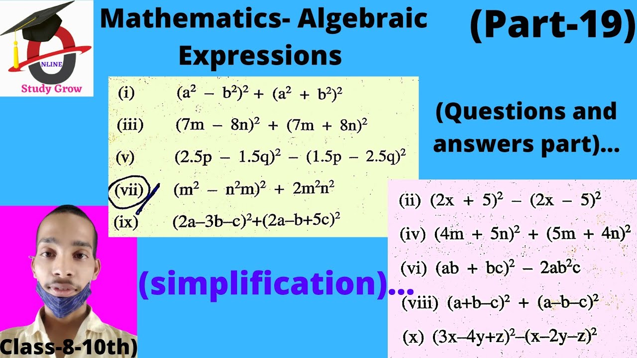 Algebraic Identities with Questions and answer, Class 9th and 10th ...