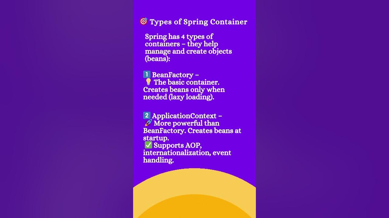 π± What are the Types of Spring Container? | Spring Core Made Simple π‘# ... π± What are the Types of Spring Container? | Spring Core Made Simple π‘# ...