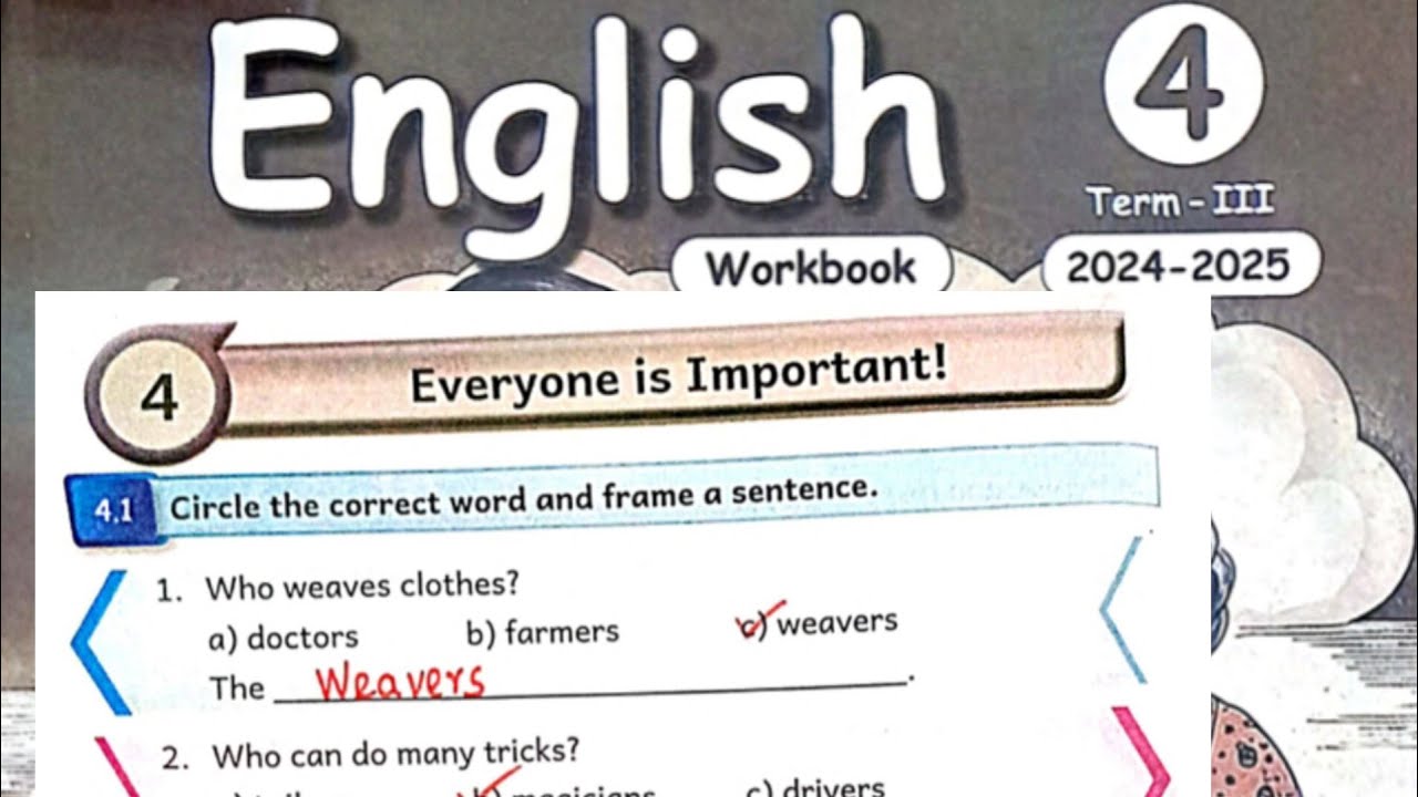 4th English/unit 4 Every One Is Important workbook answer #3rdterm # ...