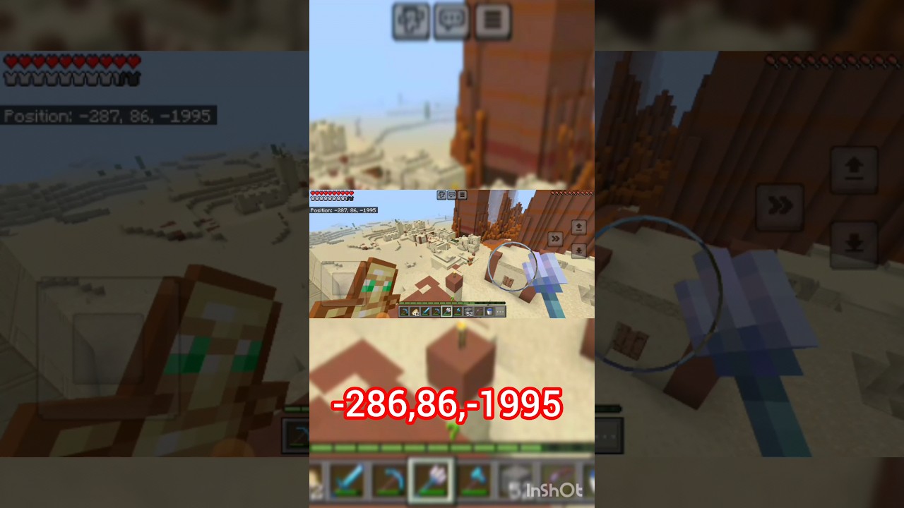 Desert village coordinates in Minecraft trial #shorts - YouTube