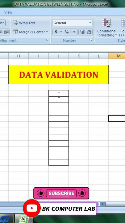 DATA Validation in Ms Excel//@BKCOMPUTERLAB #excel #excelformula #computerknowledge - YouTube