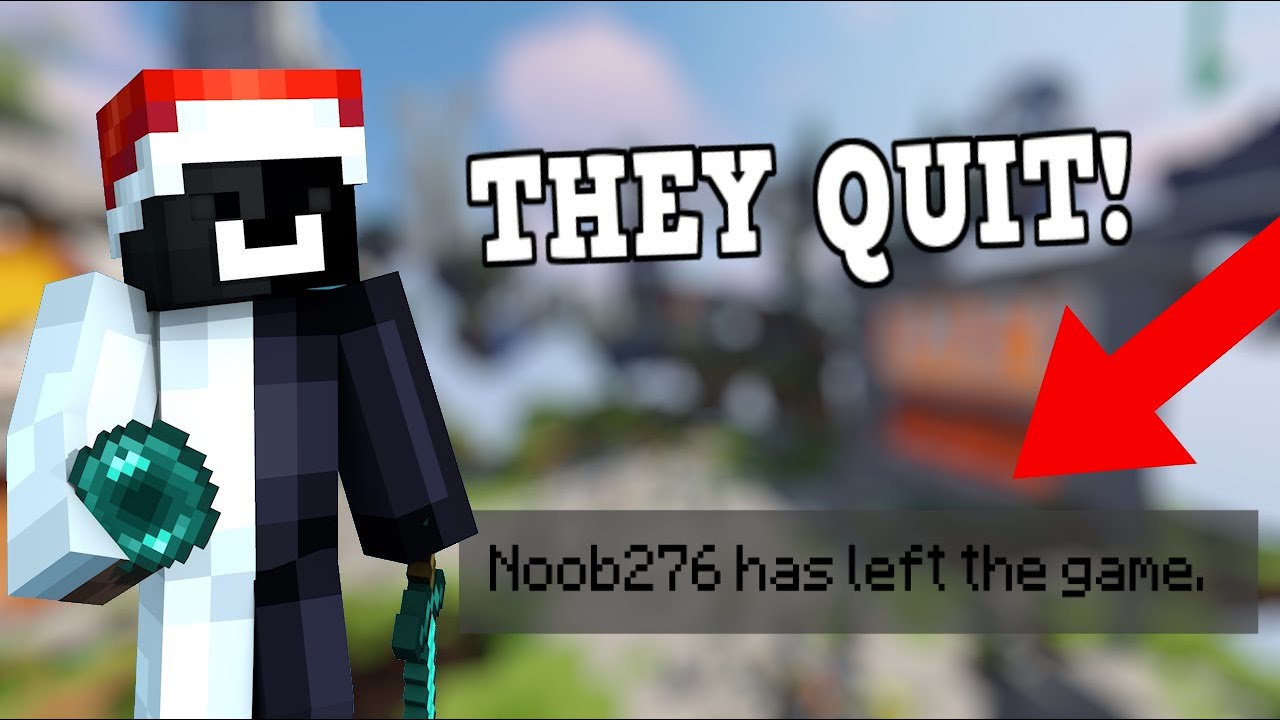 MAKING PLAYERS LEAVE THE GAME | Minecraft Hypixel Bedwars - YouTube