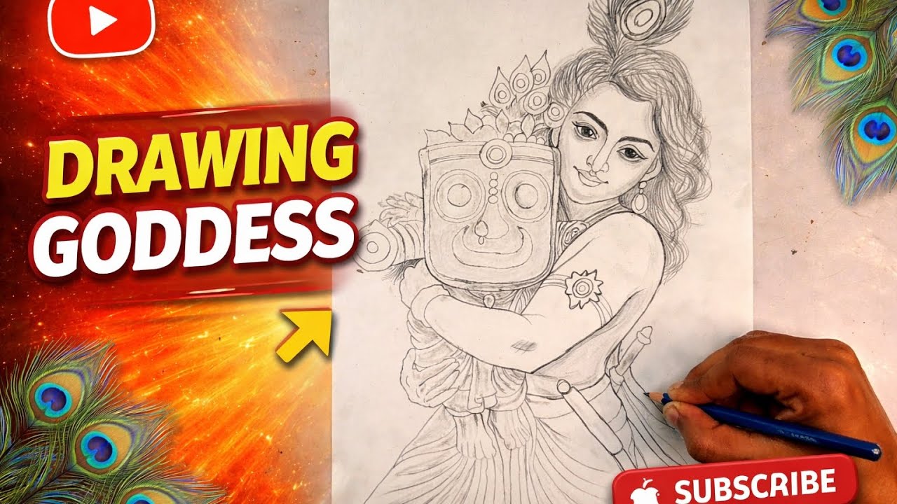 Beautiful Goddess Pencil Drawing | Step by Step Sketch Tutorial for ...