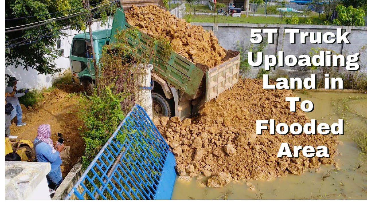 Start New Project!! Pushing Soils Land into Flooded Area, BulldoZer ...