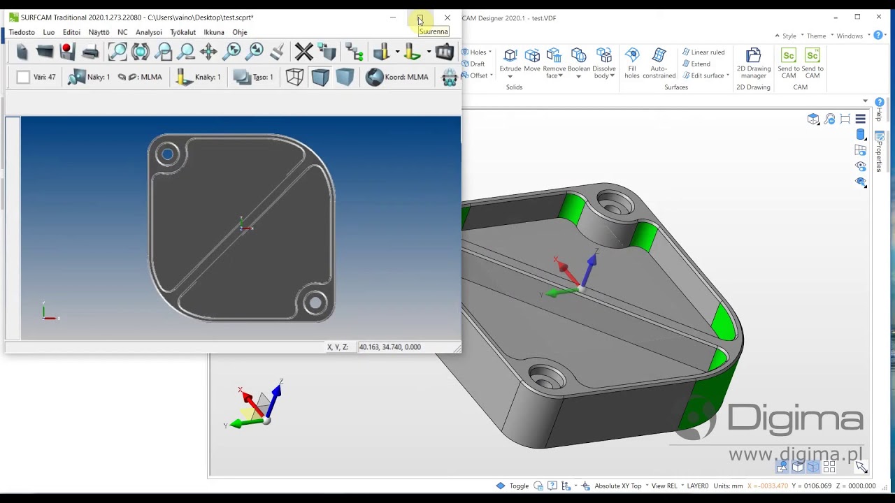 SurfCAM Designer + SurfCAM Traditional - YouTube