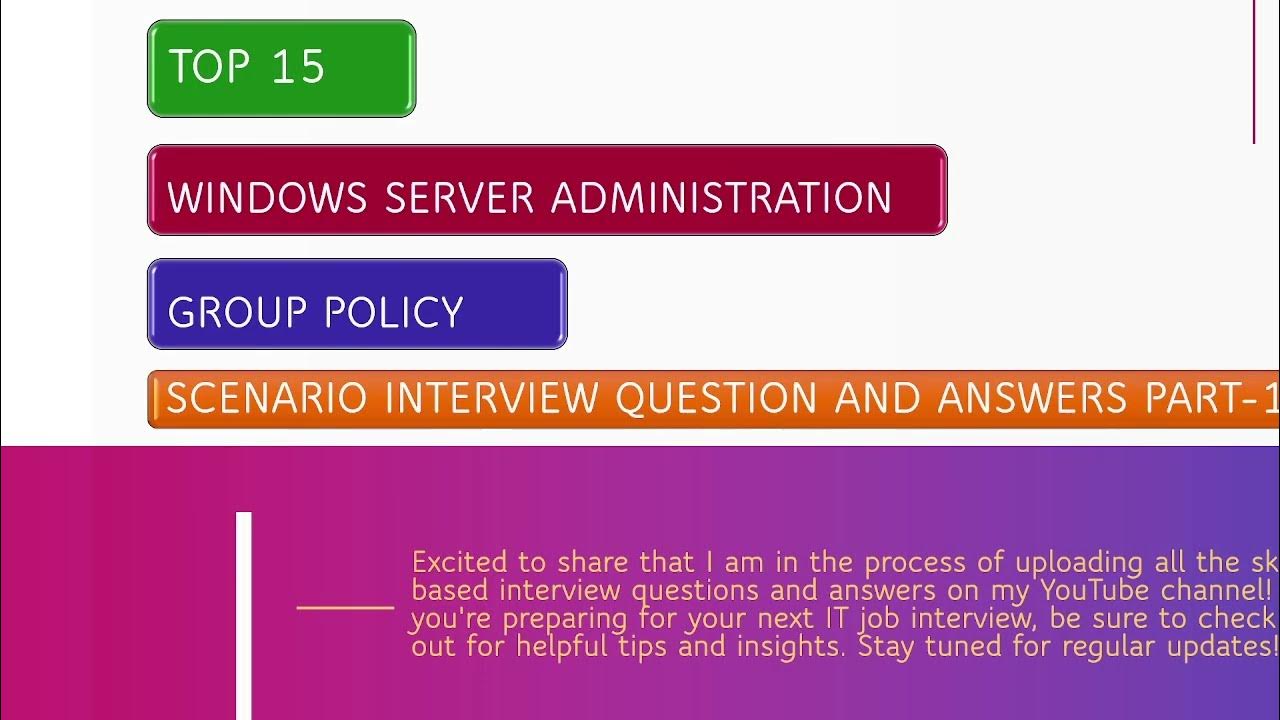 Scenario Group Policy in Active Directory: Complete Tutorial for System Administrators - YouTube